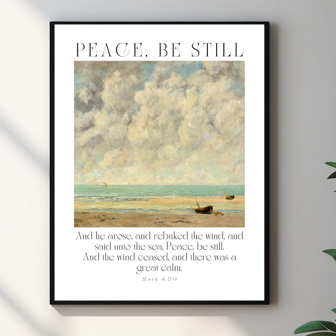 Peace Be Still and the Wind Ceased Mark 4:39 Wall Art Jesus Miracle ...
