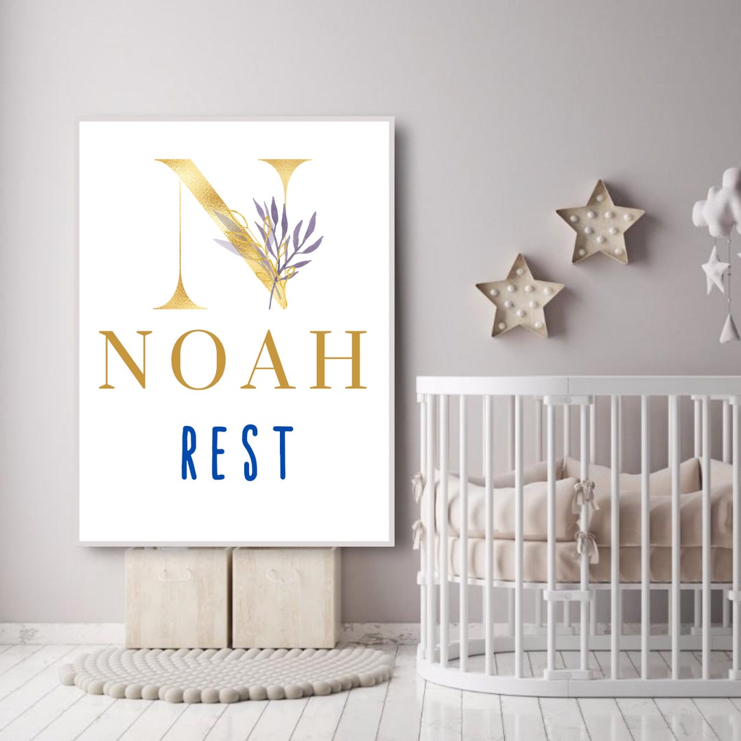 Customizable Noah Name Meaning Wall Art Baptism Gift Boy New - Etsy
