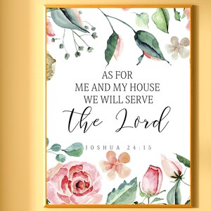 Joshua 24:15 Scripture Wall Art Bible Verse Wall Art Bible Verse ...