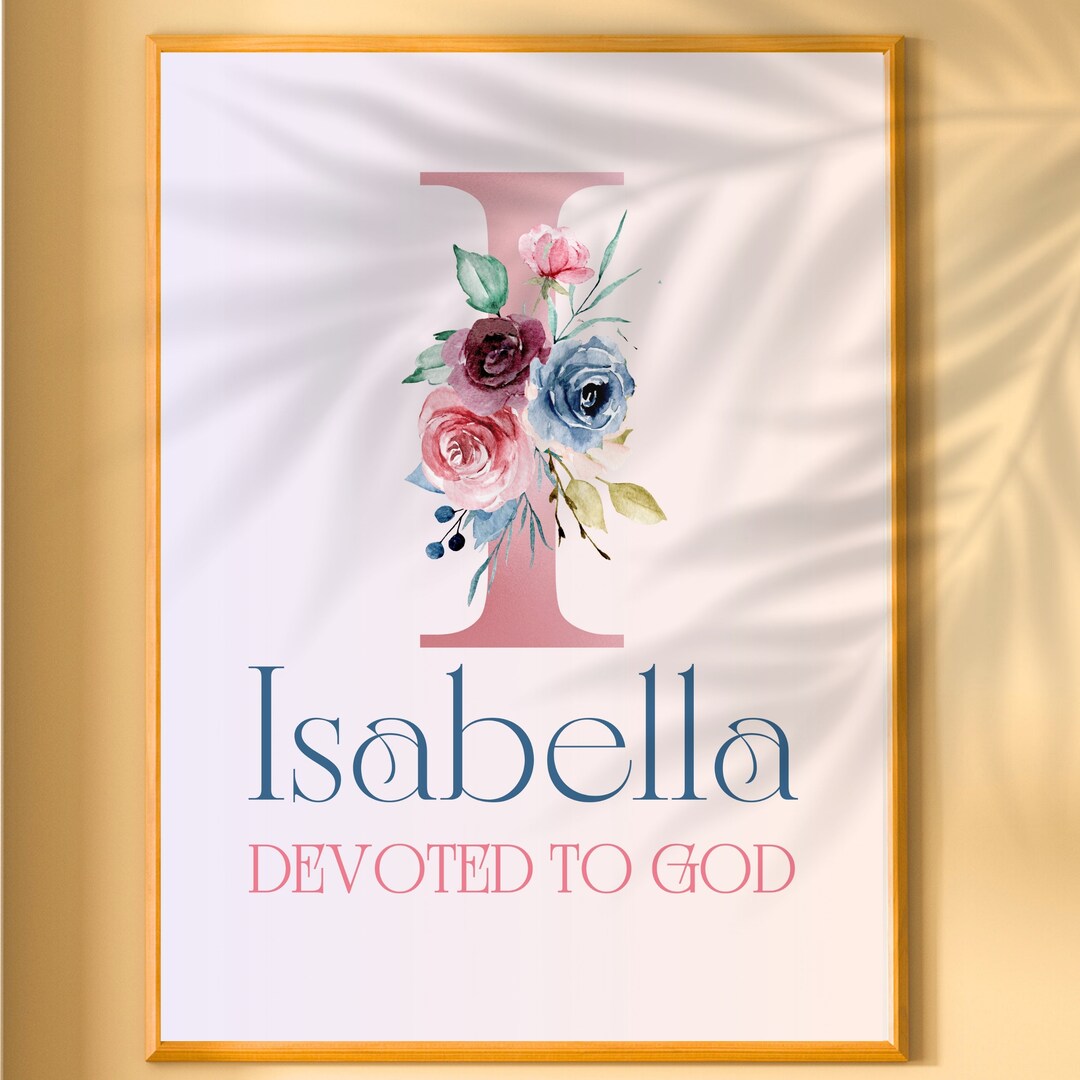 PERSONALIZED Isabella Name Meaning Wall Art Printable Nursery Wall ...