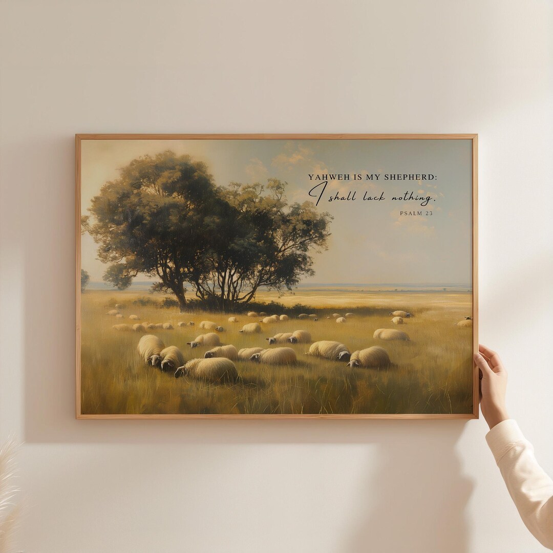 Psalm 23 Wall Art Printable – Yahweh is My Shepherd I Shall Lack ...