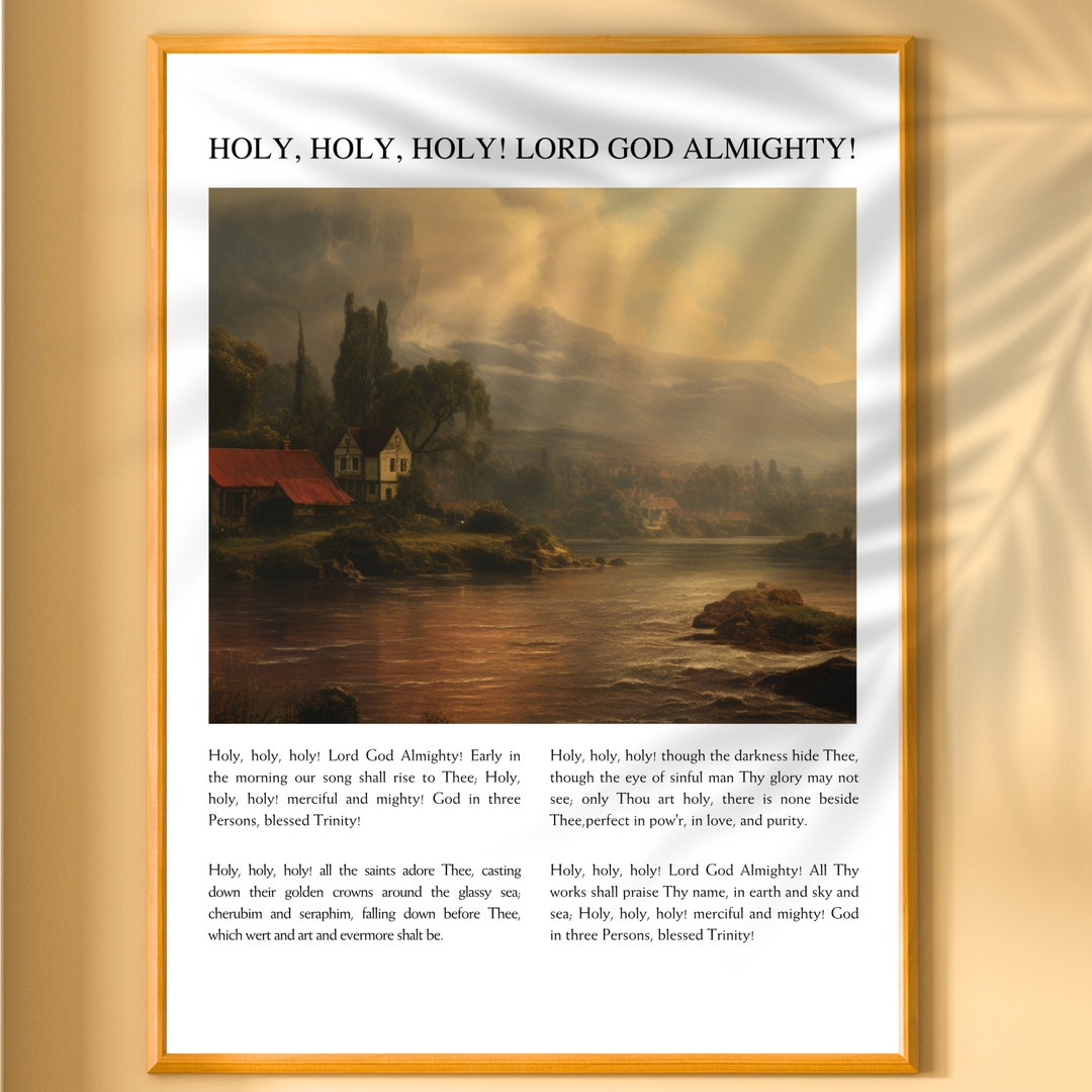 Holy Holy Holy LORD God Almighty Christian Hymn Printable for Home ...