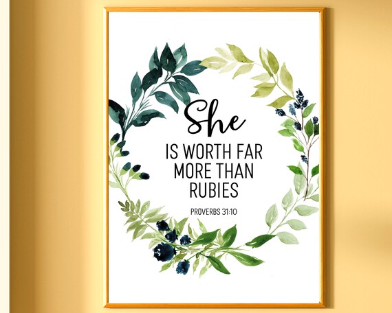 Proverbs 31:10 Wall Art Printable Bible Verse Printable Wall - Etsy