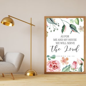 Joshua 24:15 Scripture Wall Art Bible Verse Wall Art Bible Verse ...