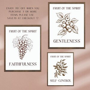 Fruit of the Spirit Wall Art Set of 9 Printable Gallery Set Love, Joy ...