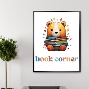 Book Corner Printable for Home School Reading Poster Cute Reading ...