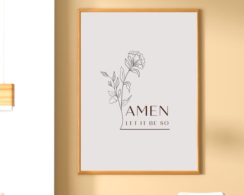 AMEN Let Be so Wall Art Poster Modern Christian Wall Art - Etsy