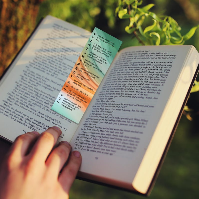 Ten Commandments Bookmark Printable, Bible Verse Bookmark for Kids ...