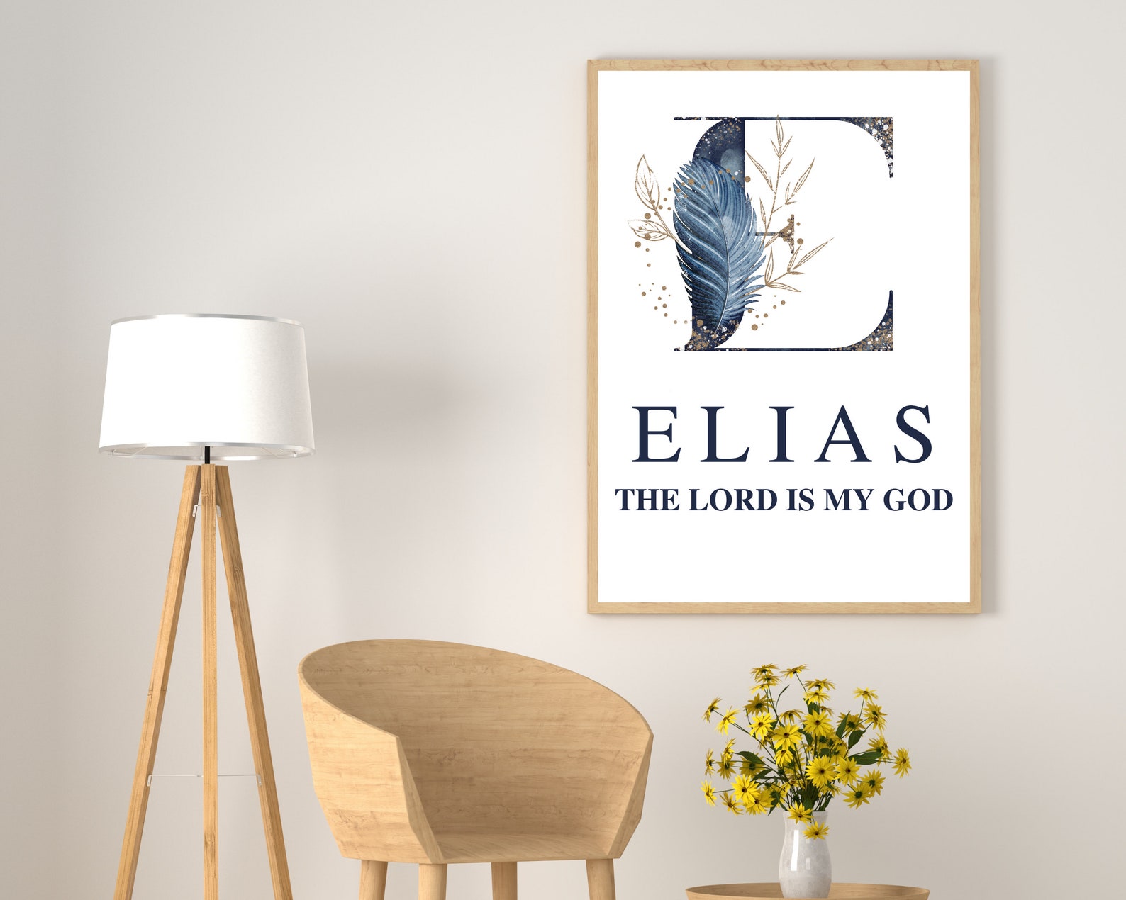 CUSTOMIZABLE Elias Name Meaning Wall Art Printable Modern Boys | Etsy