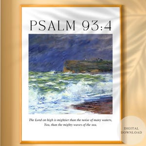 Psalm 93:4 Christian Wall Art Bible Verse Wall Decor Faith Based ...