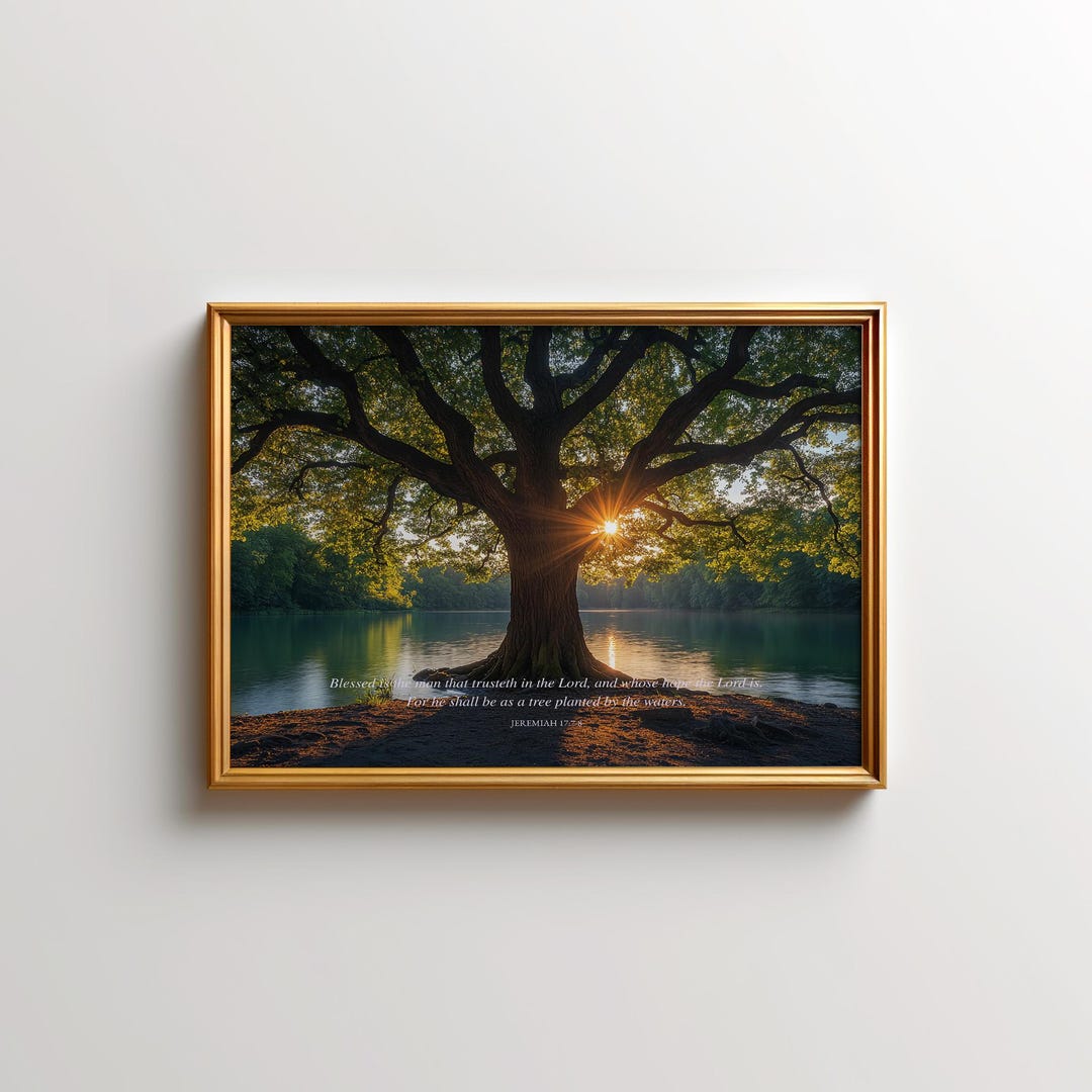 Jeremiah 17:7 Tree Scripture Wall Art, Horizontal Christian Print ...