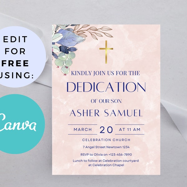 Boys Dedication Invitation - Etsy