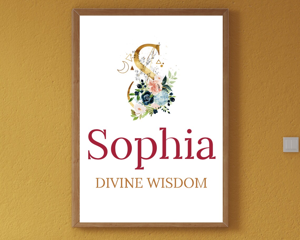 Sophia Name Meaning Nursery Art Print Letter Name Nursery | Etsy