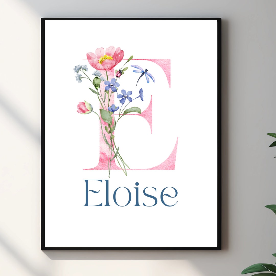 Custom Eloise Name Wall Art Personalized Baby Girl Gifts Printable ...