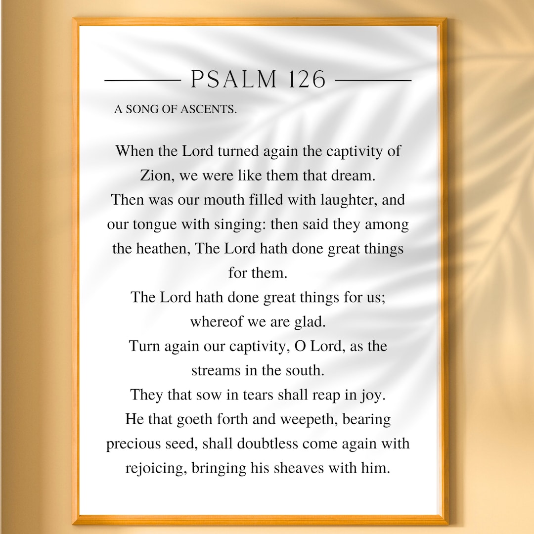 Psalm 126 A Song of Ascents Scripture Poster Minimal Bible Verse Art ...