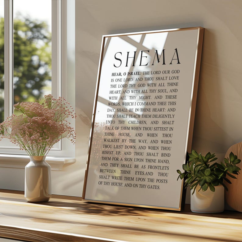 Shema Scripture Wall Art: Hebrew Bible Verse Printable (digital ...