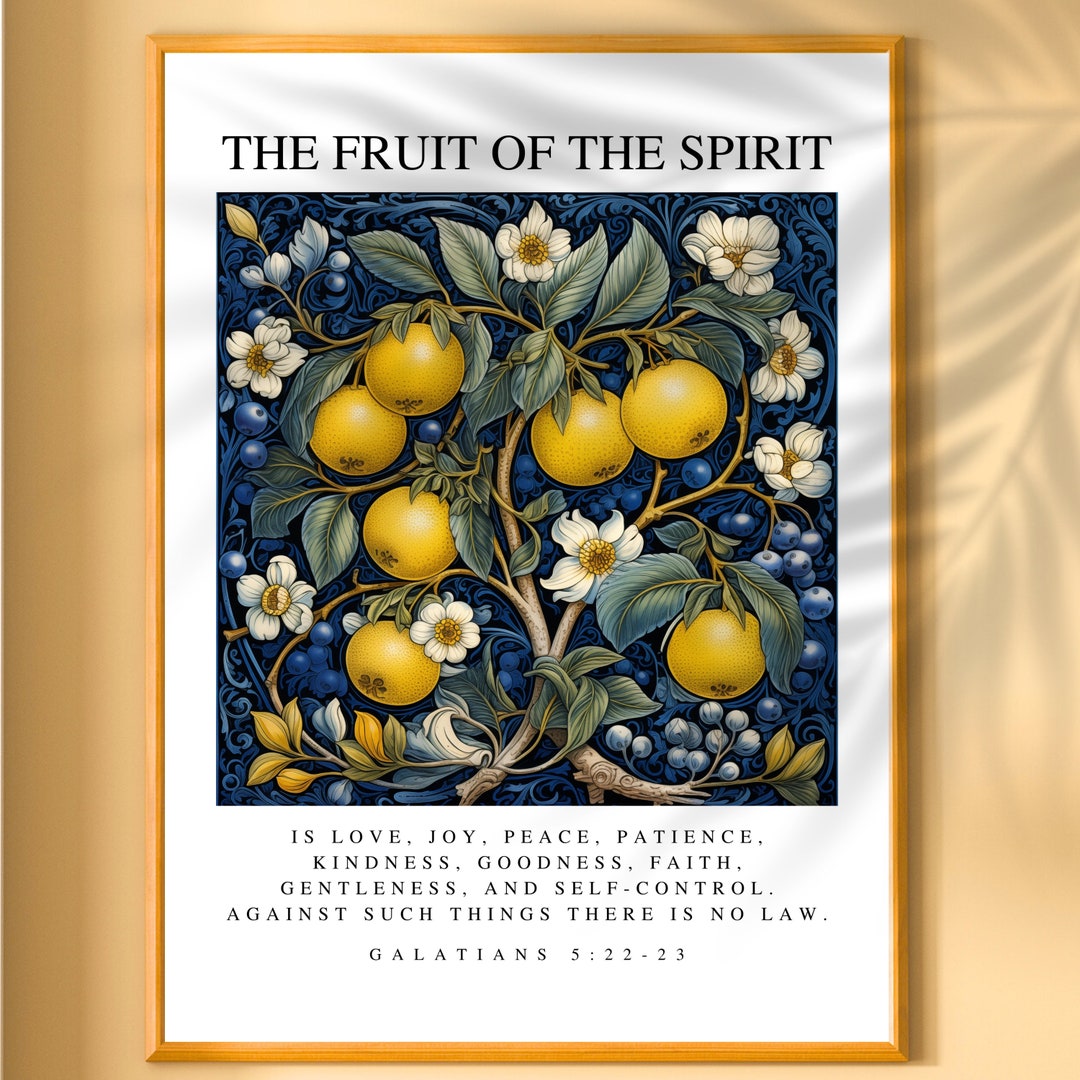 The Fruit of the Spirit Vintage Floral Poster, Bible Verse Prints ...