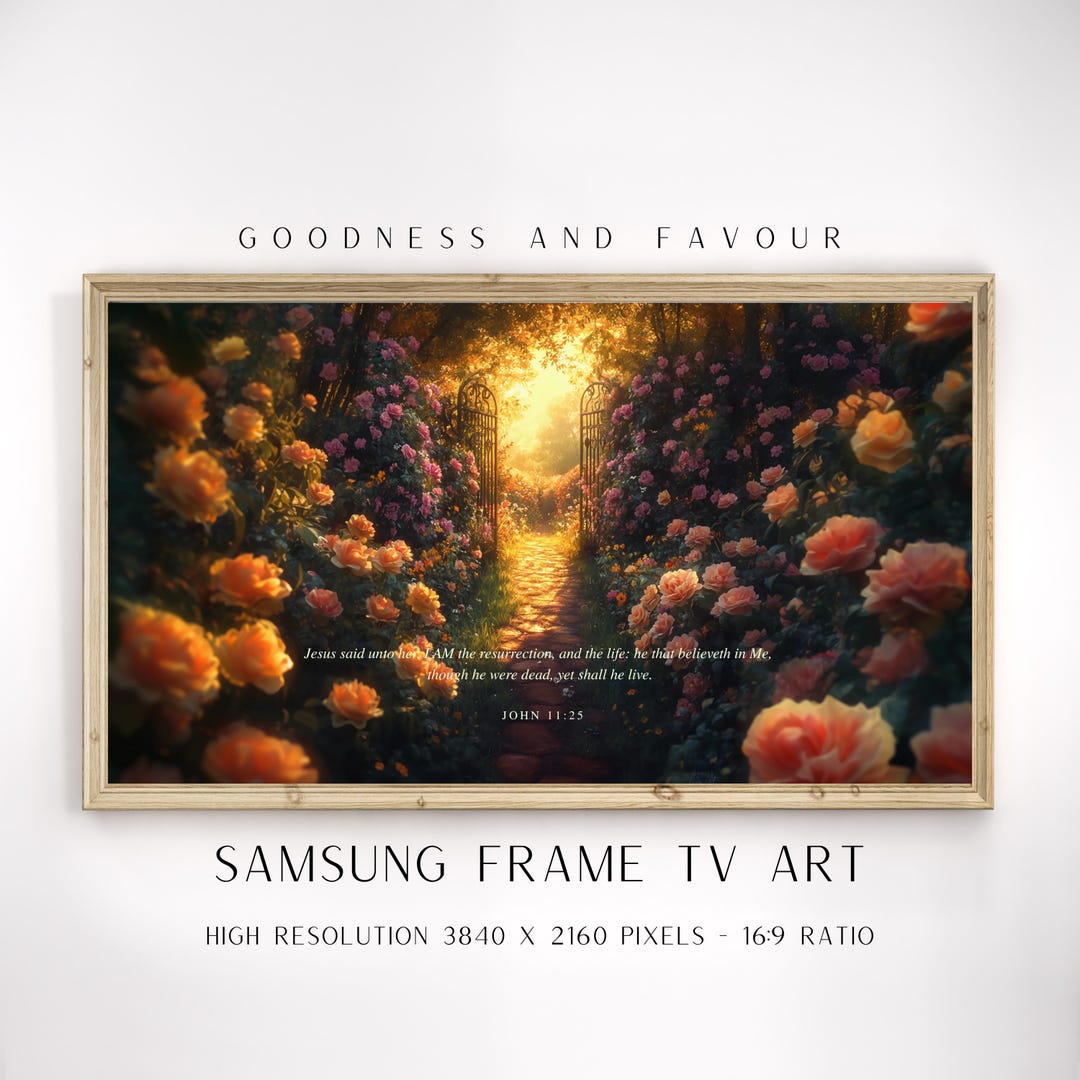 I AM the Resurrection Frame TV Art John 11:25 Christian Garden Path ...
