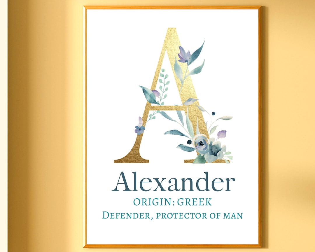 CUSTOMIZABLE Alexander Name Meaning Wall Art Printable, Baby Boy Name ...