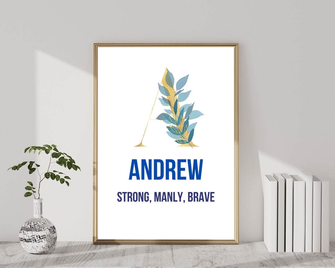 PERSONALIZED Andrew Baby Name Meaning Wall Art Printable Nursery Wall ...