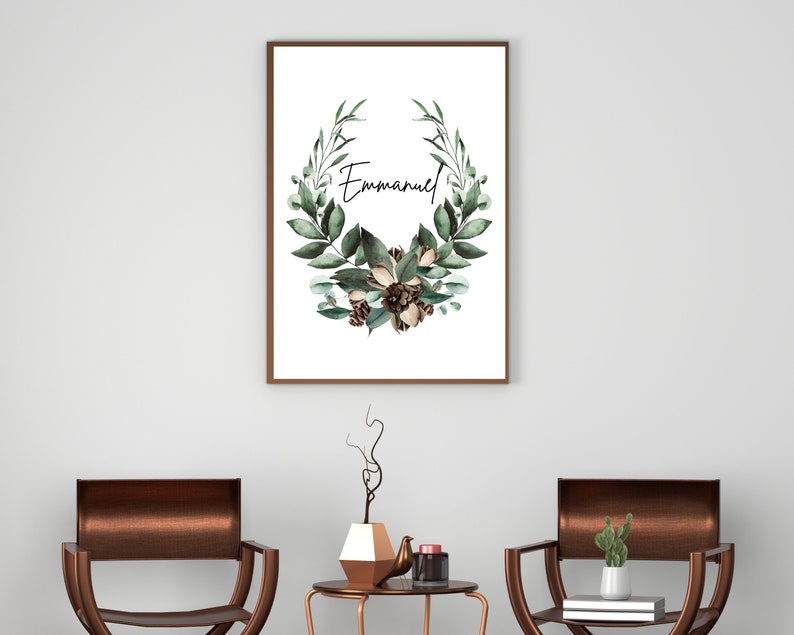 Emmanuel Christmas Wall Art Printable Christmas Wall Decor - Etsy
