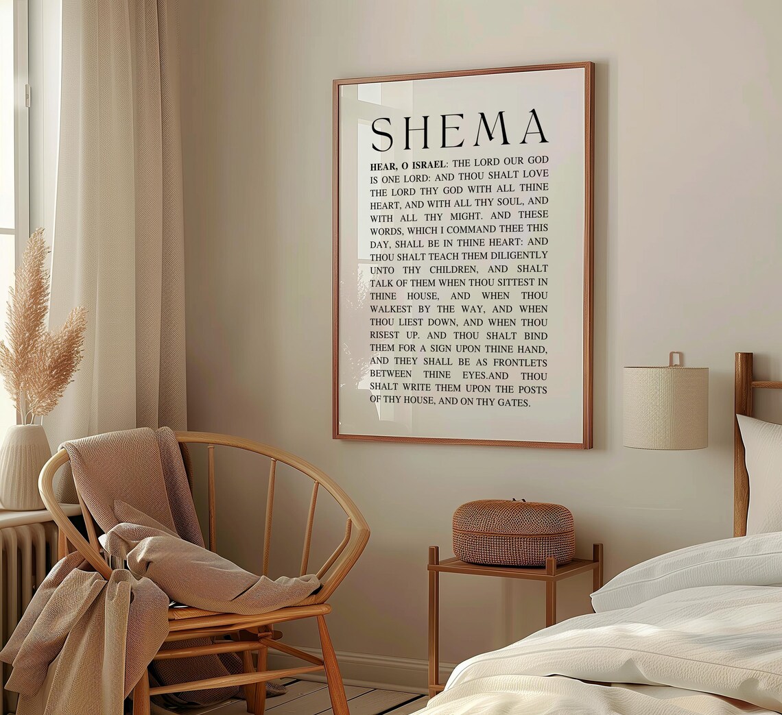 Shema Scripture Wall Art: Hebrew Bible Verse Printable (digital ...
