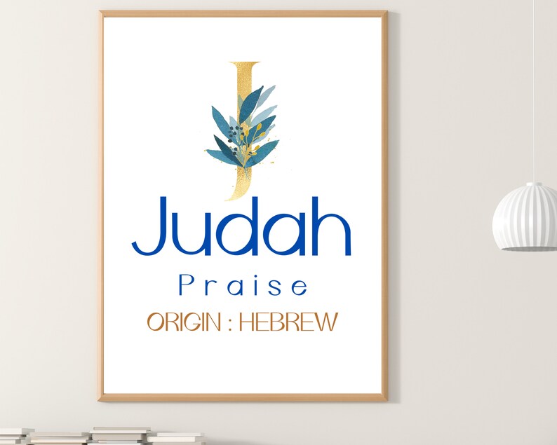 Personalized Judah Name Meaning Wall Art Baptism Gift Boy - Etsy Australia