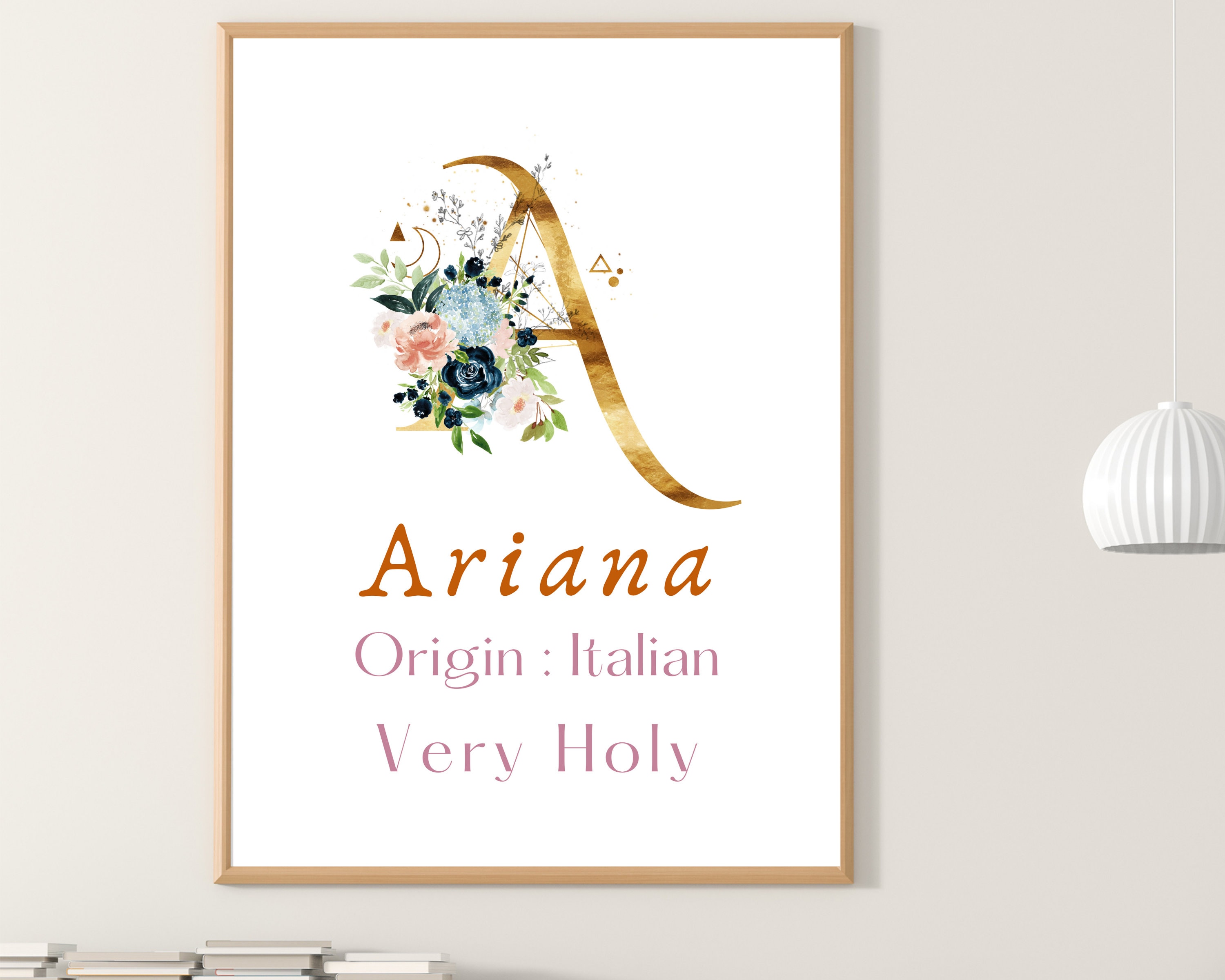 Customizable Ariana Name Meaning Wall Art Printable Baby - Etsy Australia