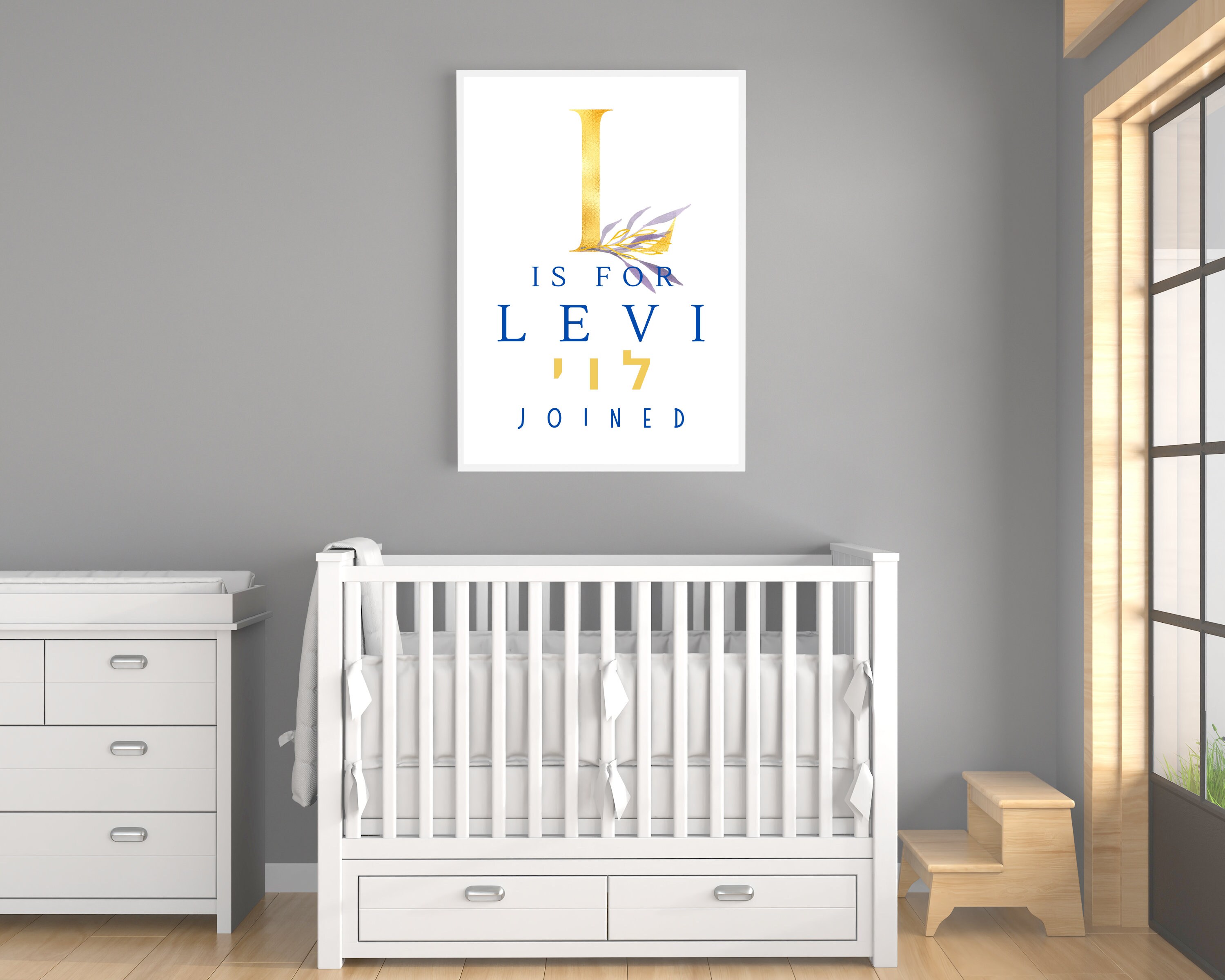 Customizable Boy Nursery Decor Levi Name Meaning Printable | Etsy