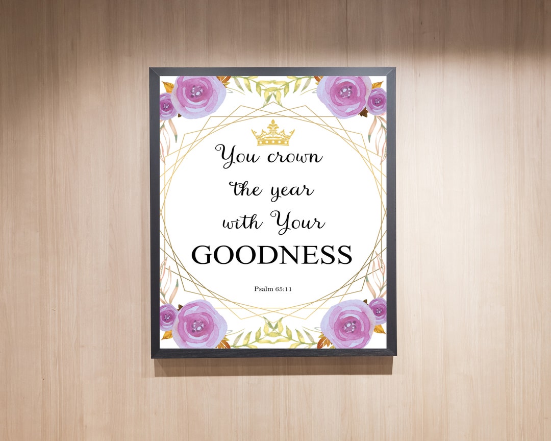 You Crown the Year Scripture Wall Art Decor, Modern Christian Wall ...