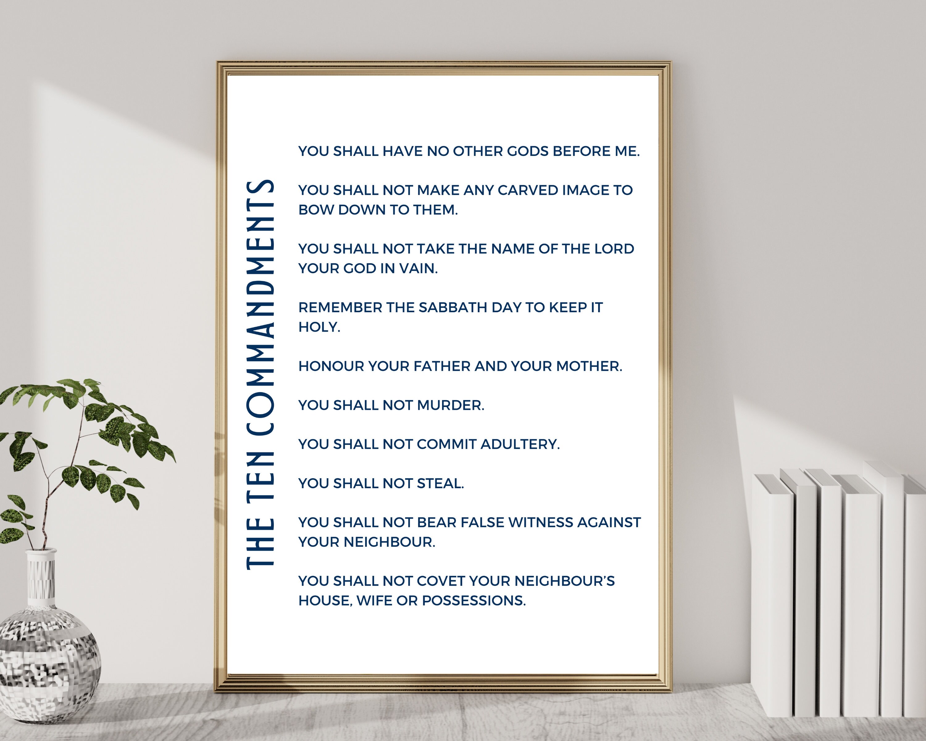 The Ten Commandments Wall Art Printable 10 Commandments | Etsy