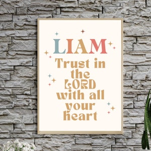 Liam Name With Bible Verse Wall Art Printable Nursery Room Wall Art ...