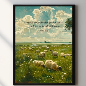 Psalm 23 Bible Verse Quote Scripture Wall Art Printable Christian Decor ...