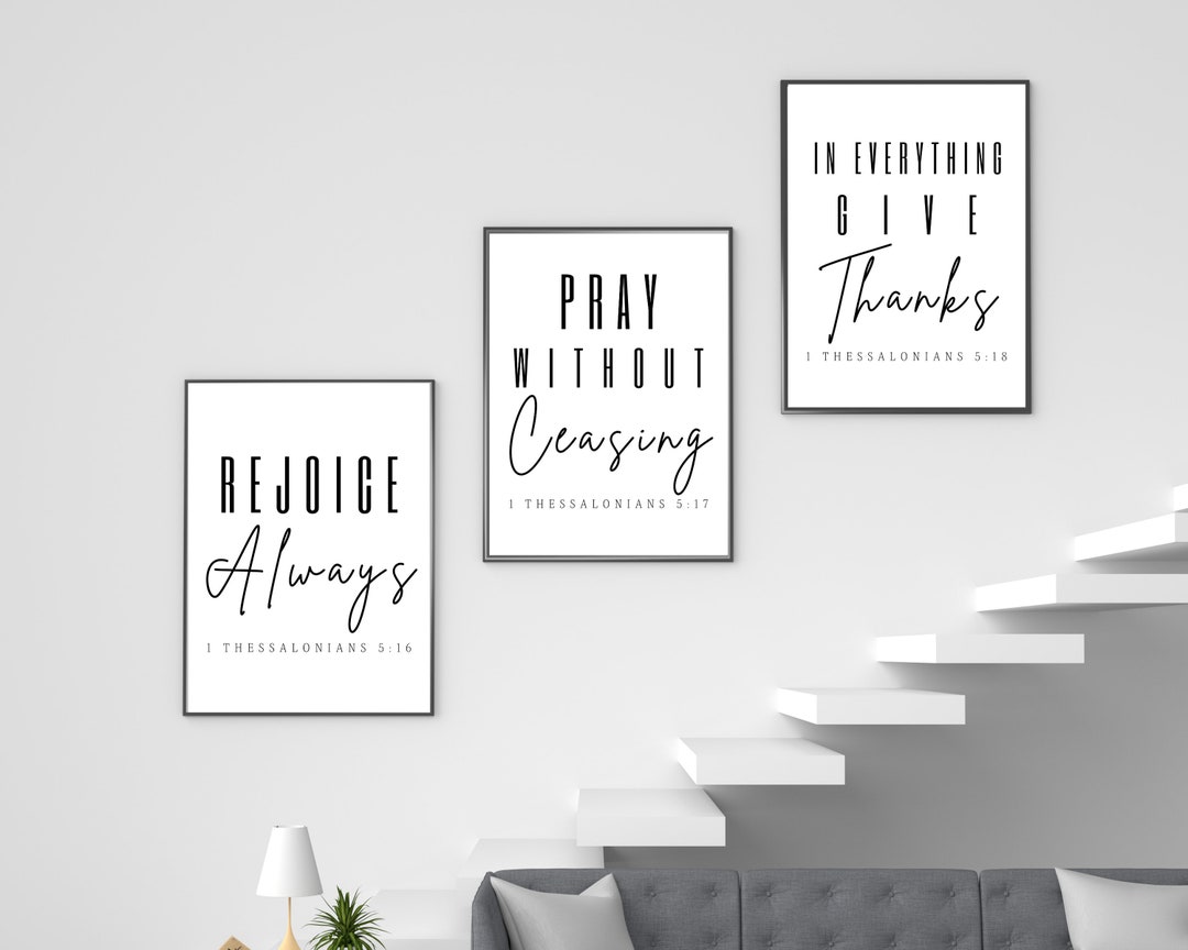 Set of 3 Prints Pray Without Ceasing, Rejoice Always Pray Without ...