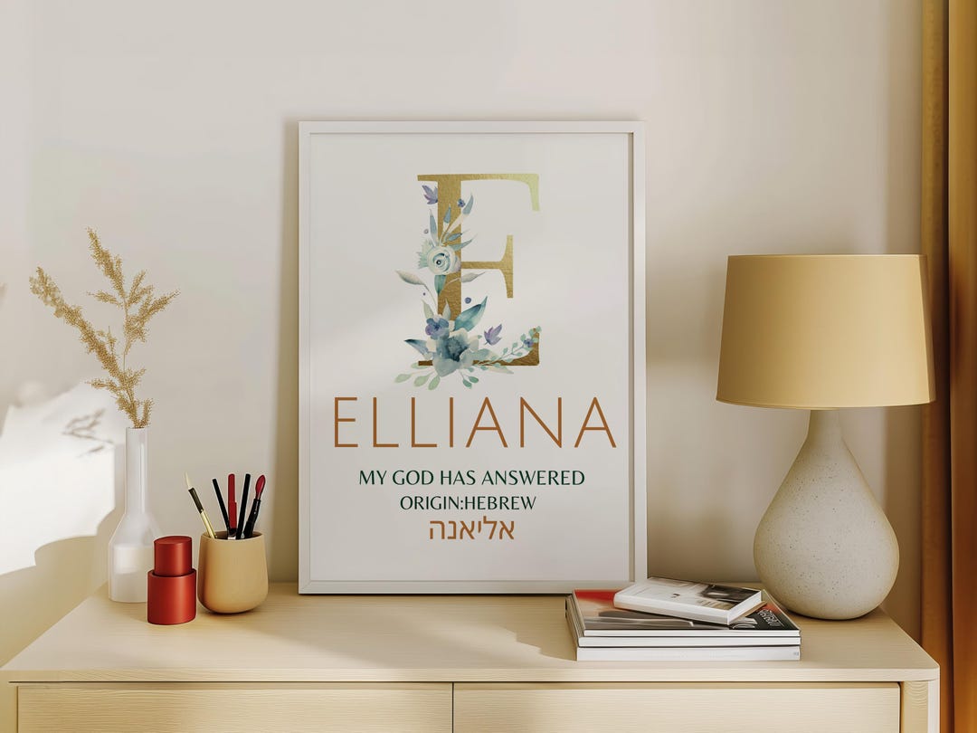 PERSONALIZED Elliana Baby Name Wall Art Printable Nursery Wall Décor ...