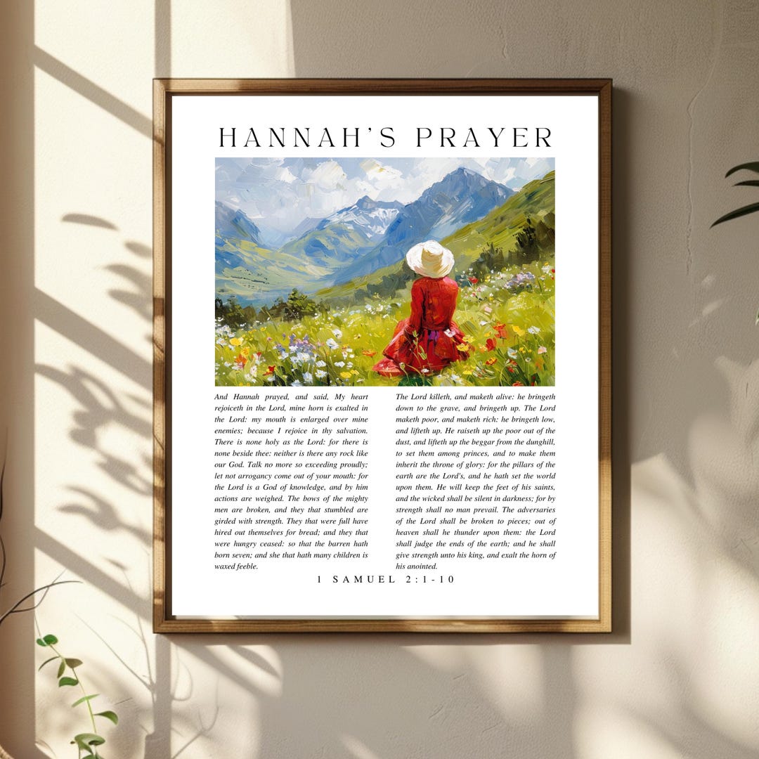 Hannah's Prayer Scripture Wall Art Christian Home Decor Vintage Bible ...