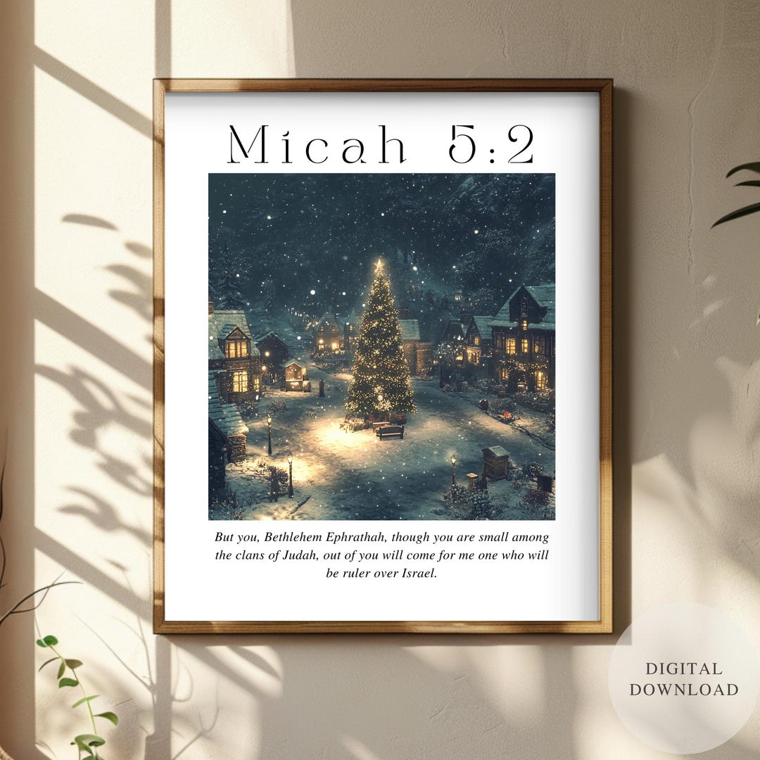 Birth of Christ Christian Wall Art Vintage Bible Verse Poster for ...
