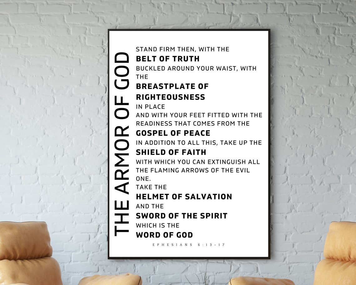 Armor of God Wall Art Printable Large Scripture Wall Art for - Etsy ...