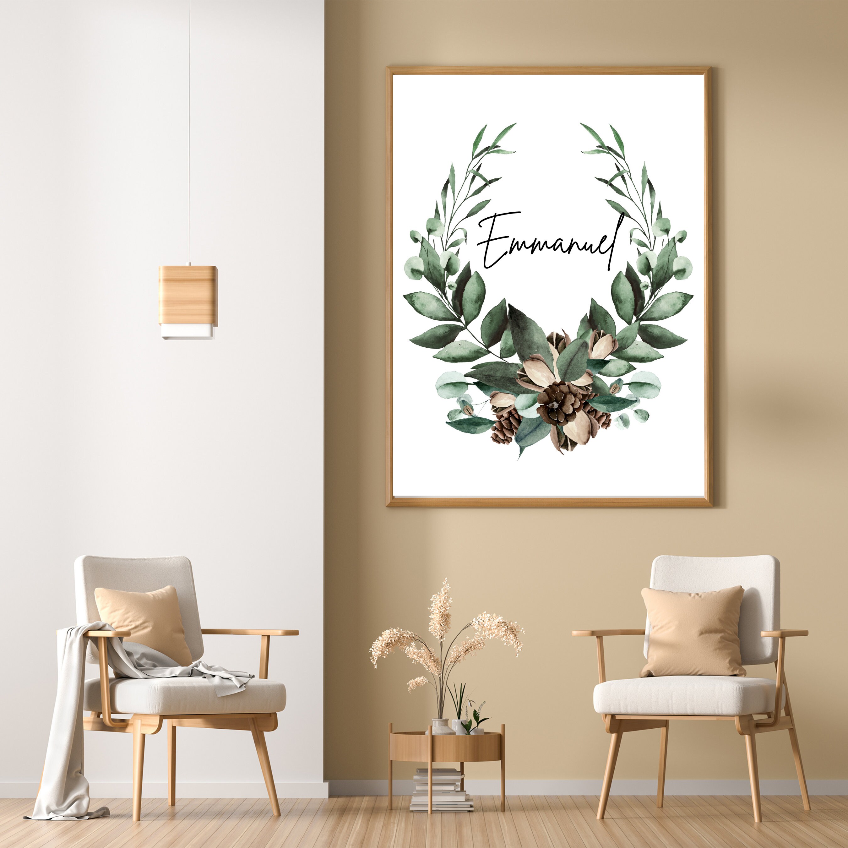 Emmanuel Christmas Wall Art Printable Christmas Wall Decor | Etsy