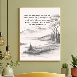 Jesaja 54:10 Christliche Wand Kunst druckbare Vintage christliche ...