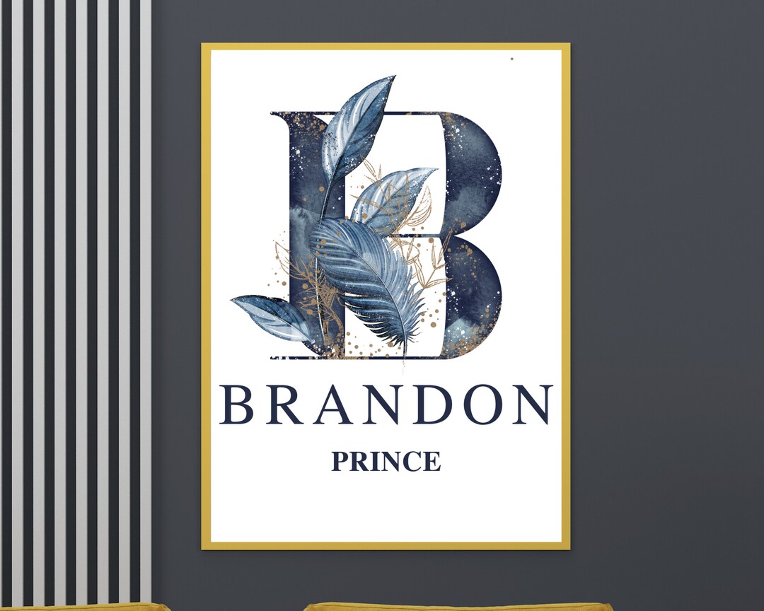 Custom Name Meaning Prints Personalized Brandon Wall Decor Custom Boy ...