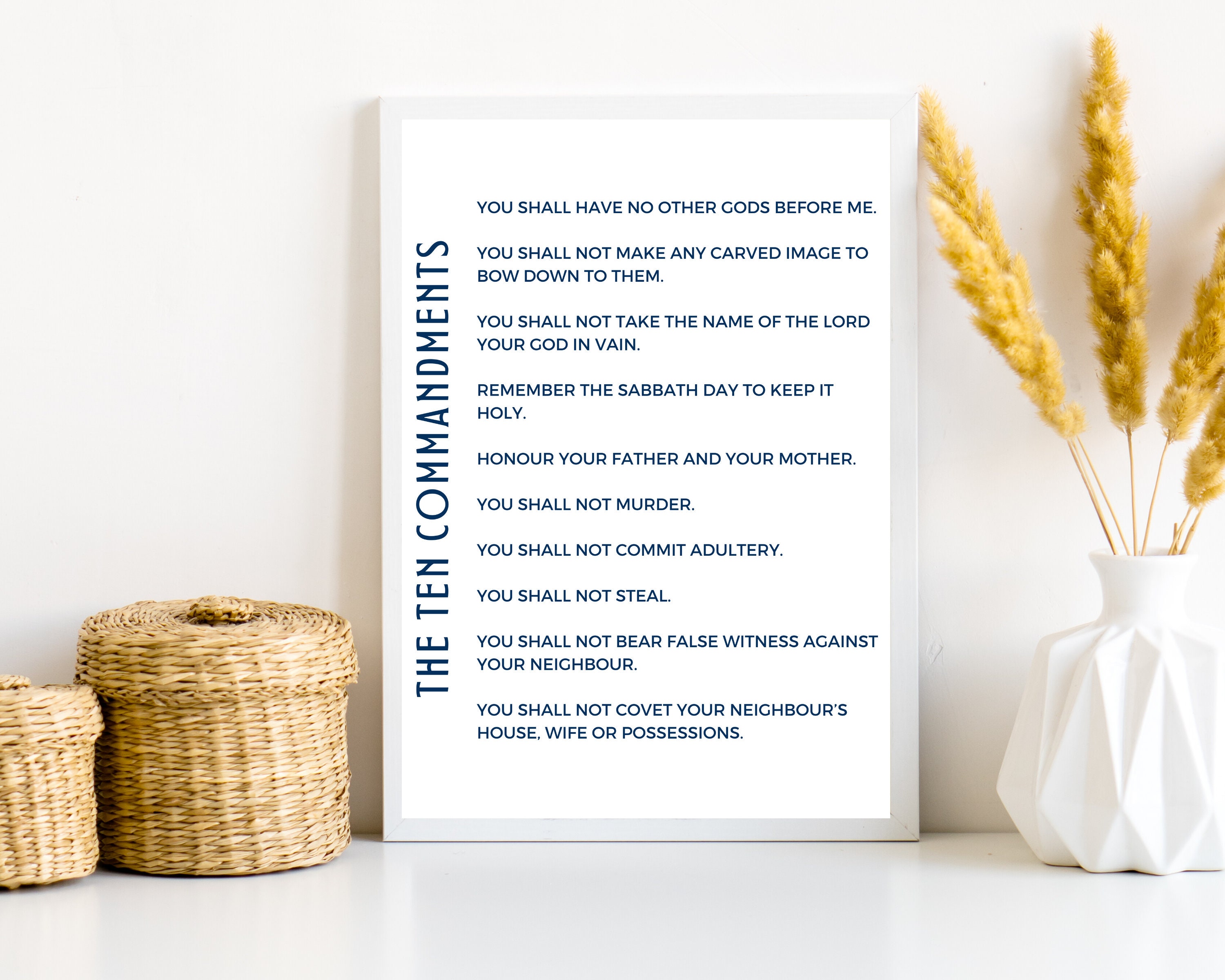 The Ten Commandments Wall Art Printable 10 Commandments | Etsy
