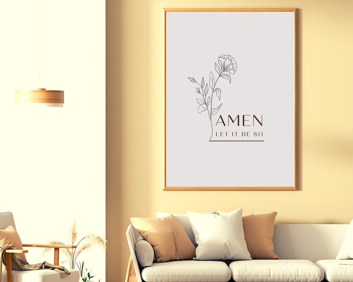 AMEN Let Be So Wall Art Poster Modern Christian Wall Art | Etsy
