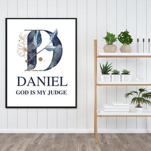 Baby Boy Nursery Wall Art Custom Daniel Name Meaning Print ...