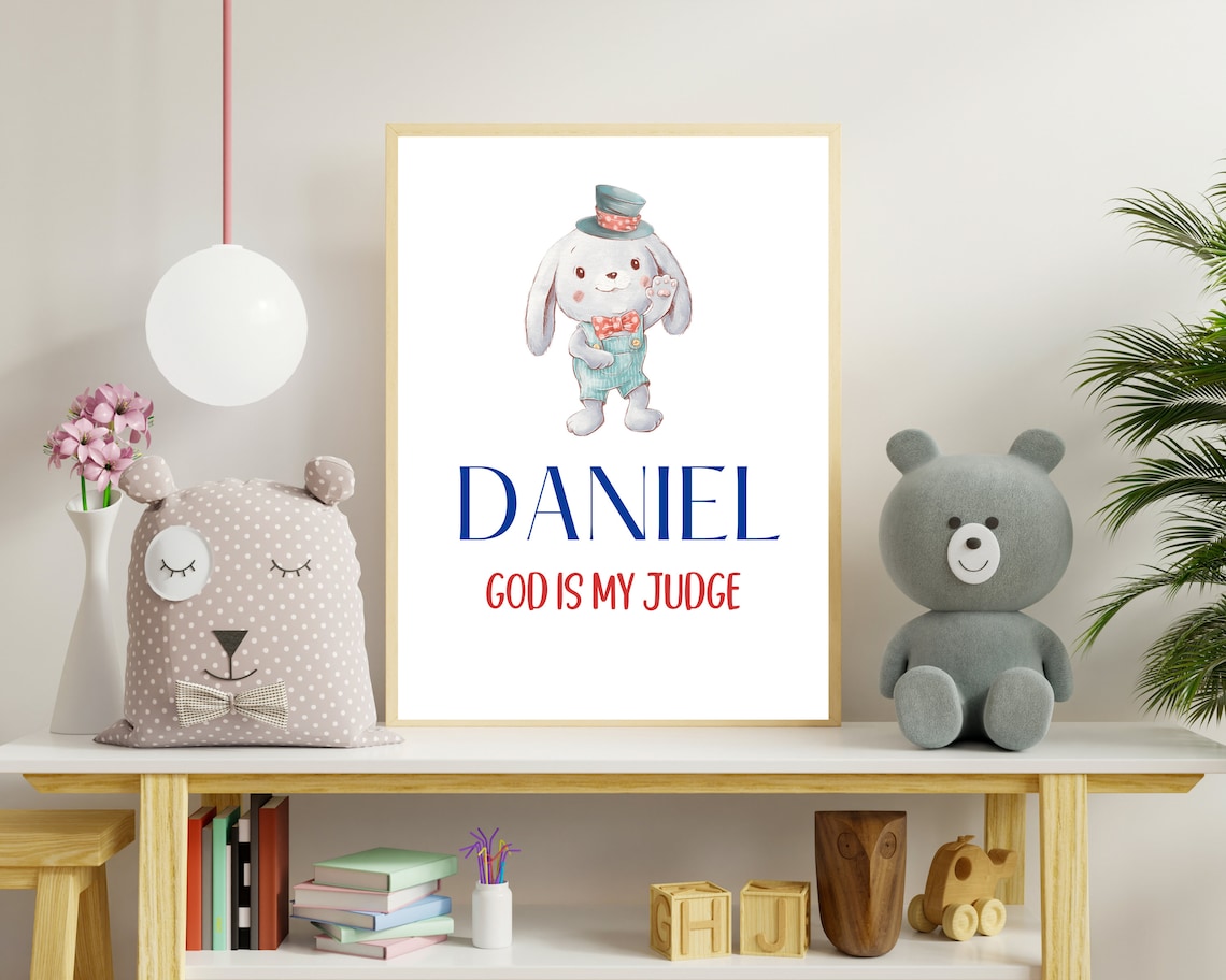 Daniel Baby Name Meaning Wall Art Printable Nursery Sign | Etsy