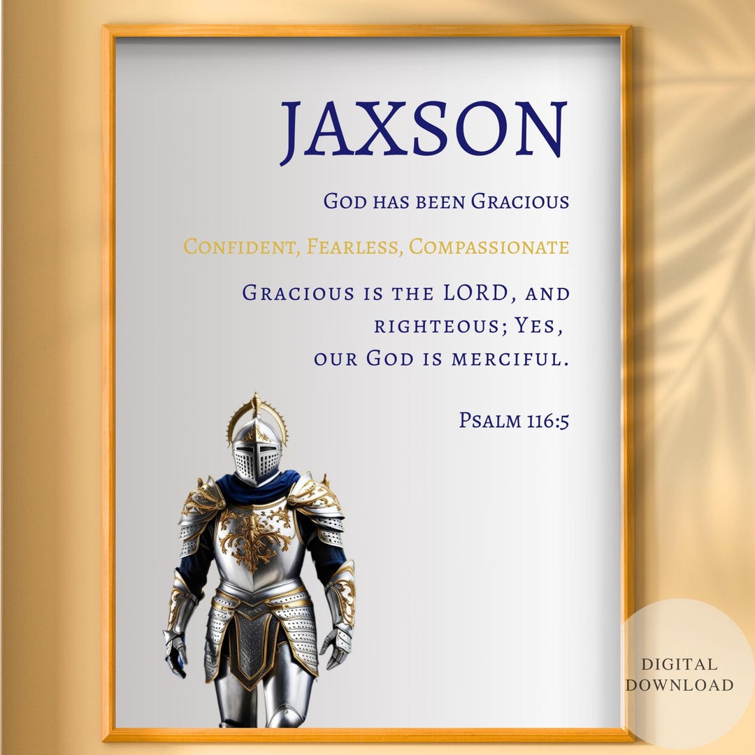Personalized Jaxson Name Meaning Wall Art, Custom Scripture Print ...