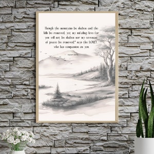 Jesaja 54:10 Christliche Wand Kunst druckbare Vintage christliche ...