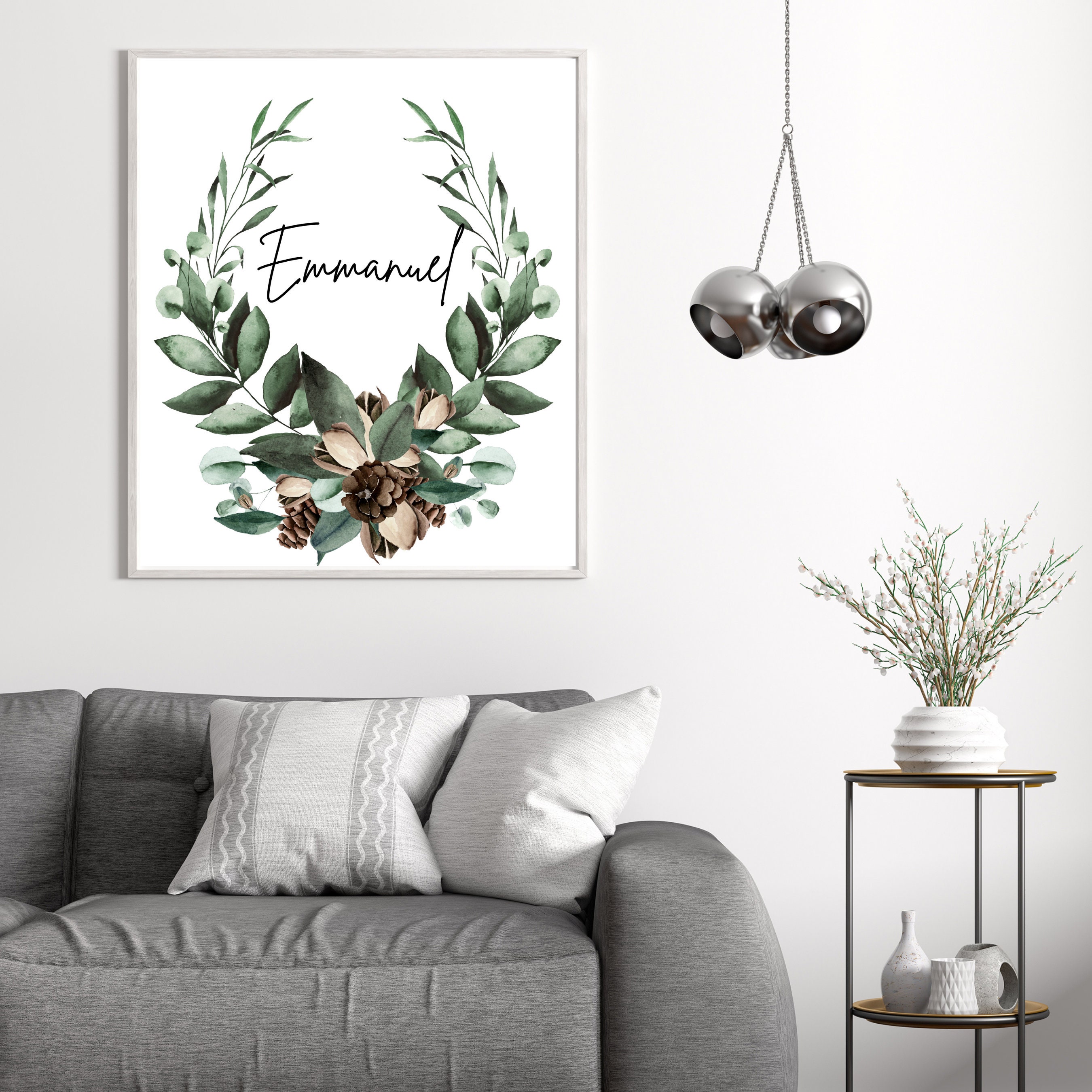 Emmanuel Christmas Wall Art Printable Christmas Wall Decor | Etsy