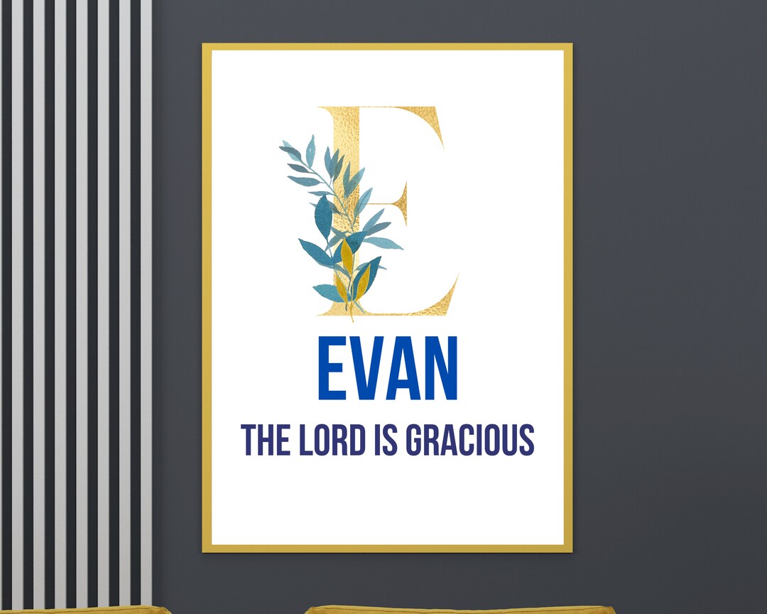 Evan Name Meaning Wall Art Modern Nursery Décor Boys Room Sign ...