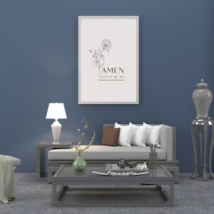 AMEN Let Be so Wall Art Poster Modern Christian Wall Art - Etsy